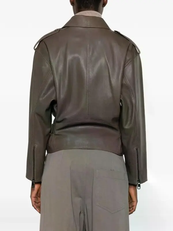 Emporio Armani Belted Leather Jacket