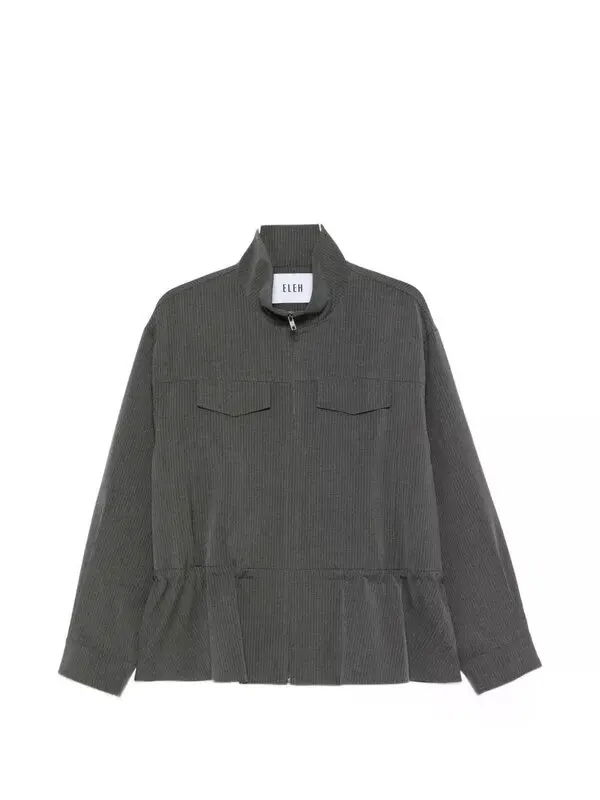 ELEH Pinstripe Drawstring-waist Jacket