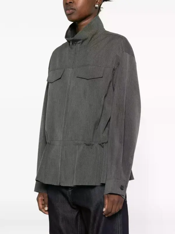ELEH Pinstripe Drawstring-waist Jacket