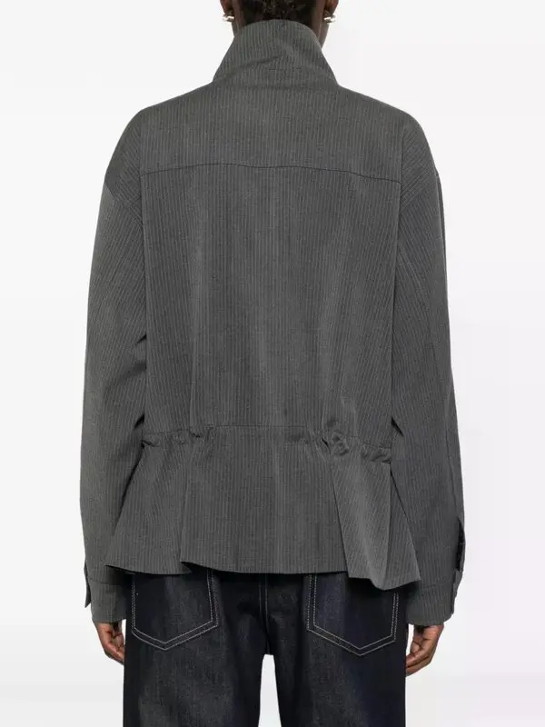 ELEH Pinstripe Drawstring-waist Jacket