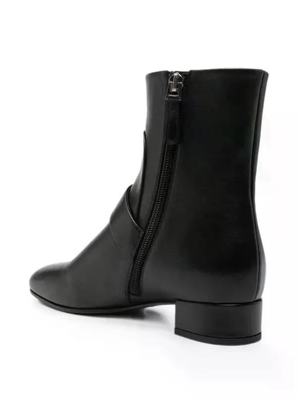 Emporio Armani Buckle-detail Leather Boots