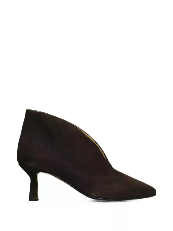 L'ARIANNA Pointed-toe Suede Ankle Boots - Brown