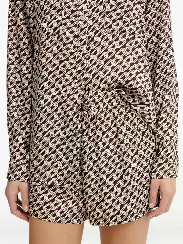 Melissa Odabash Annie Chain-print Drawstring Shorts - Brown