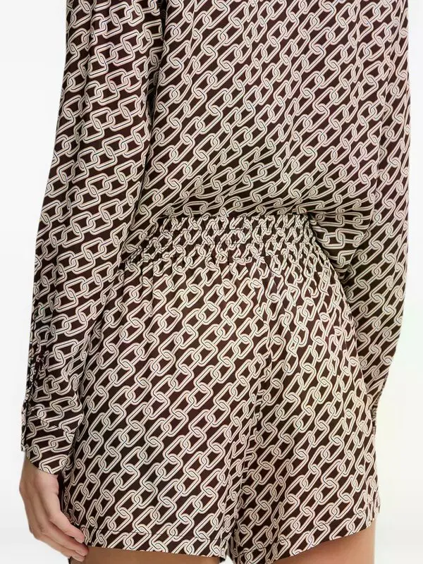 Melissa Odabash Annie Chain-print Drawstring Shorts