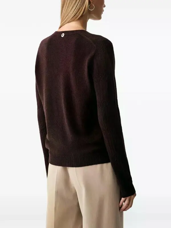 TWINSET Chevron-knit V-neck Sweater