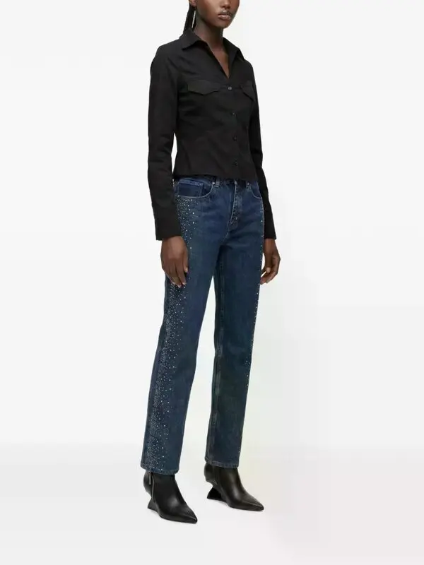 Karl Lagerfeld Crystal-embellished Straight-leg Jeans