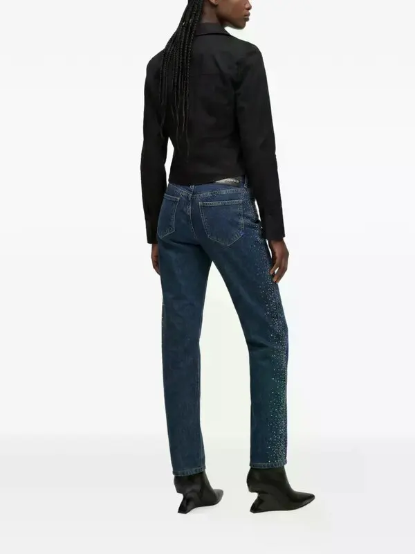 Karl Lagerfeld Crystal-embellished Straight-leg Jeans