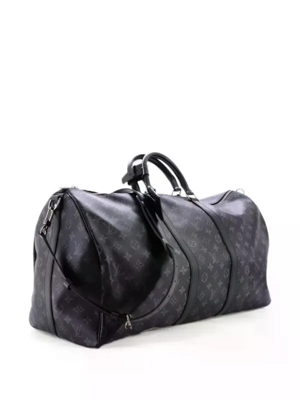 LOUIS VUITTON Keepall Bandouliere Bag Monogram Eclipse Canvas 55 Travel Bag