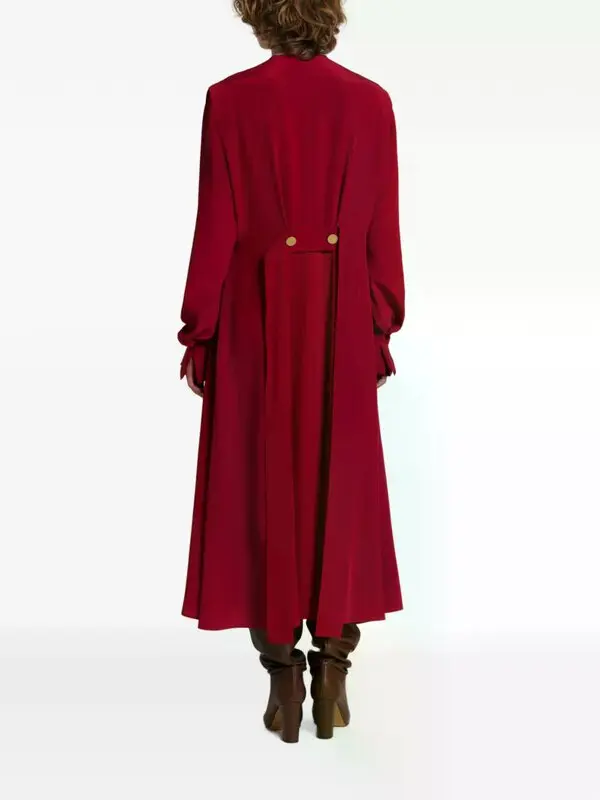 Alberta Ferretti Ruffled V-neck Midi Dress