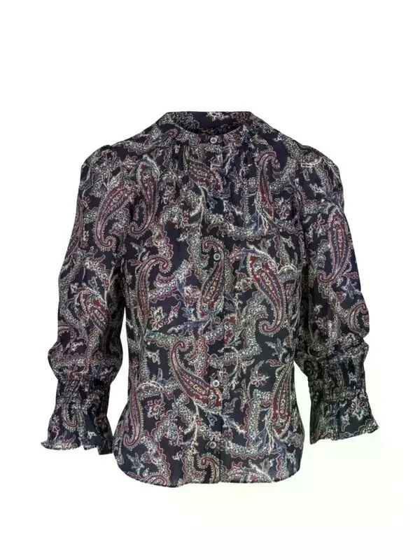 Veronica Beard Ashlynn Paisley-print Blouse - Blue
