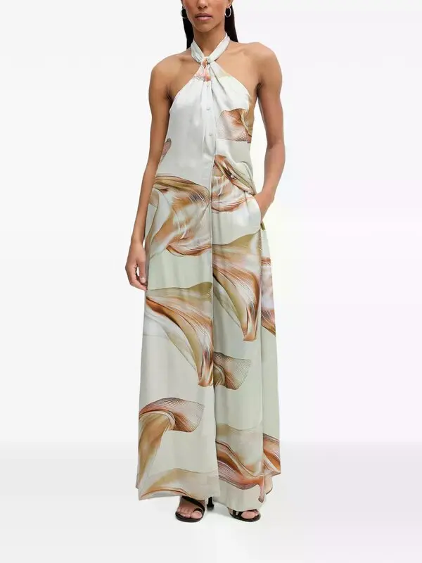 ISABELLE BLANCHE Twisted Halterneck Abstract-print Maxi Dress
