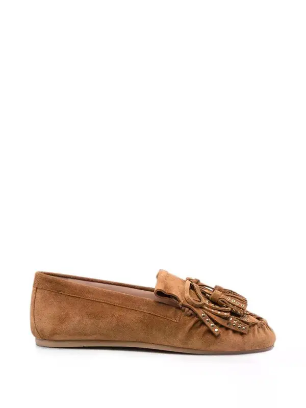STUART WEITZMAN Tassel Embellished Loafers - Brown