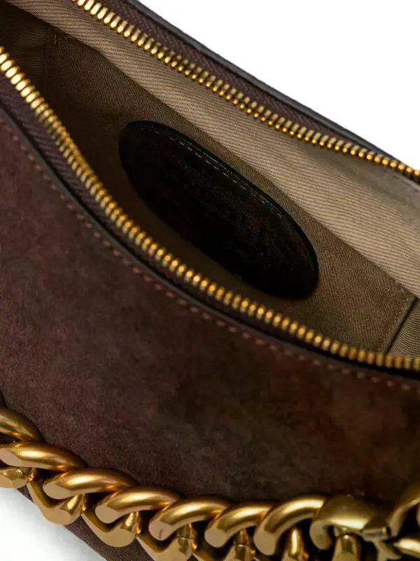 TWINSET Chain-link Suede Shoulder Bag