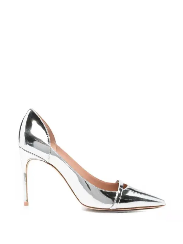 MALONE SOULIERS Crawford Metallic Leather Pumps - Silver