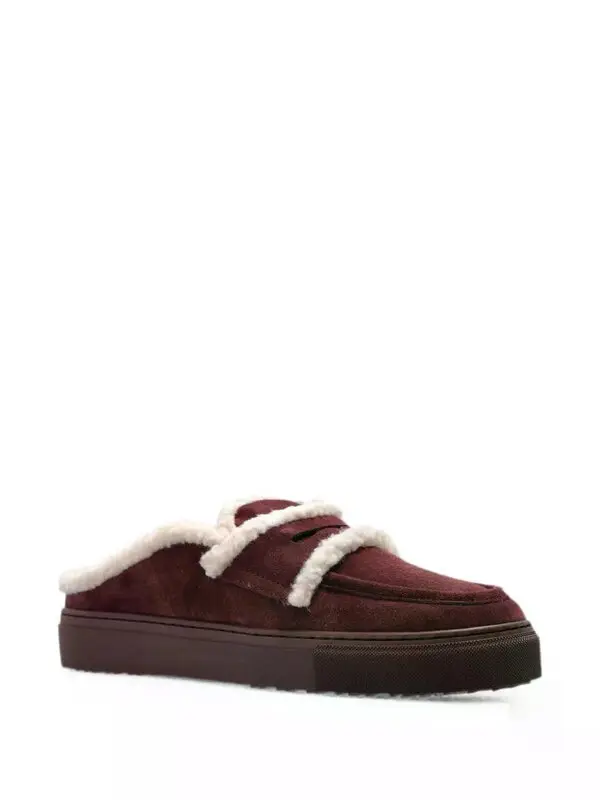 Inuikii Shearling-trim Leather Mules