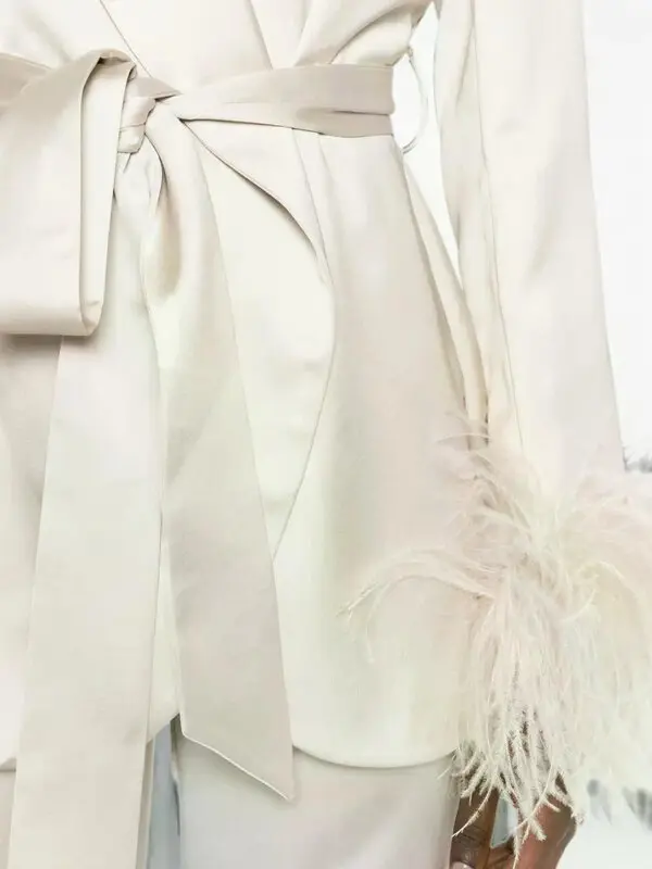 THE ARCHIVIA Feather-trim Belted Suit