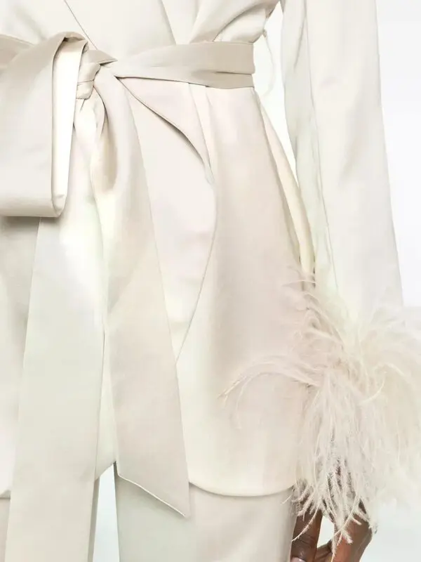 THE ARCHIVIA Feather-trim Belted Suit