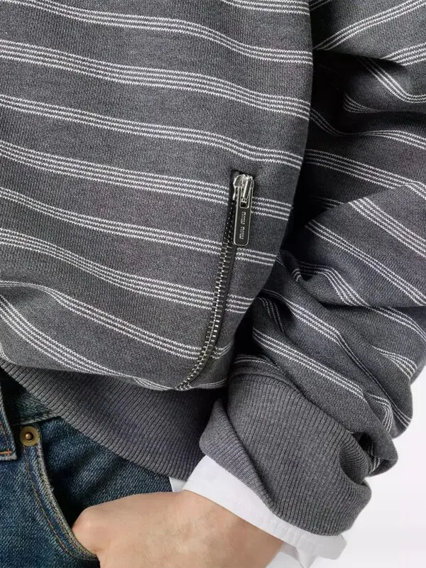 Miu Miu Striped Cotton Fleece Jacket