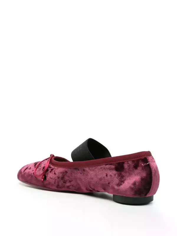 MAISON MARGIELA Bordeaux Velvet Elasticated Strap Ballet Flats