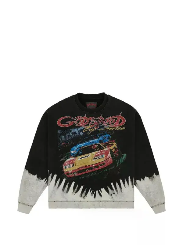 GODSPEED Graphic-print Distressed Sweater