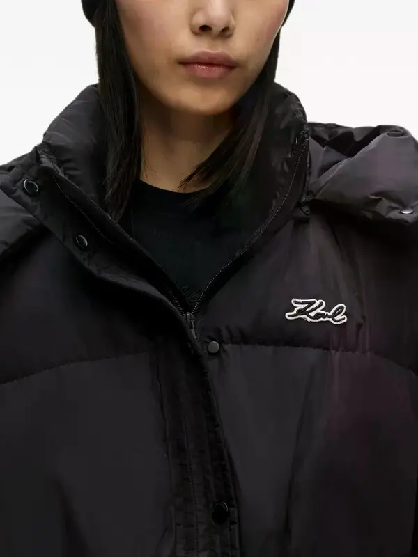 Karl Lagerfeld Cinched Midi Puffer Jacket