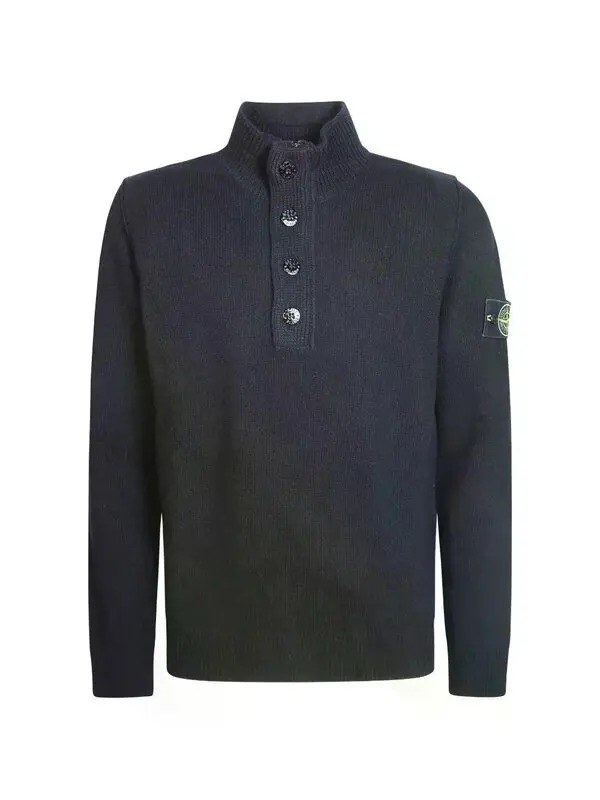 Stone Island Compass-patch Button-up Sweater