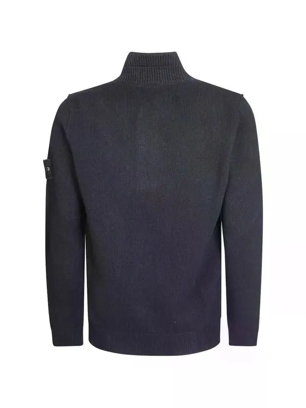 Stone Island Compass-patch Button-up Sweater