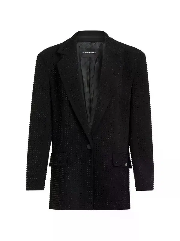 Karl Lagerfeld Rhinestone Tailored Blazer - Black