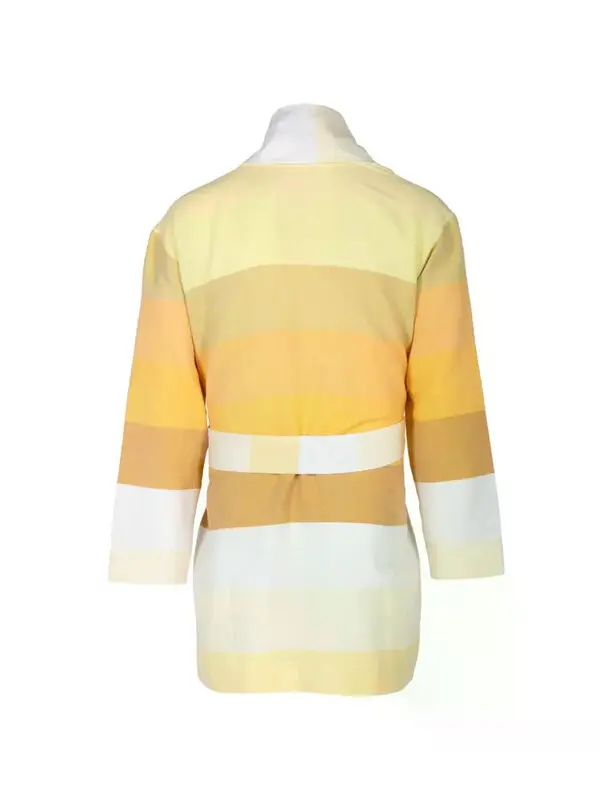 MARRAKSHI LIFE Stripe-pattern Belted Jacket - Yellow