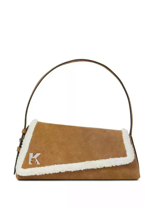Karl Lagerfeld Geo Suede Flap Shoulder Bag