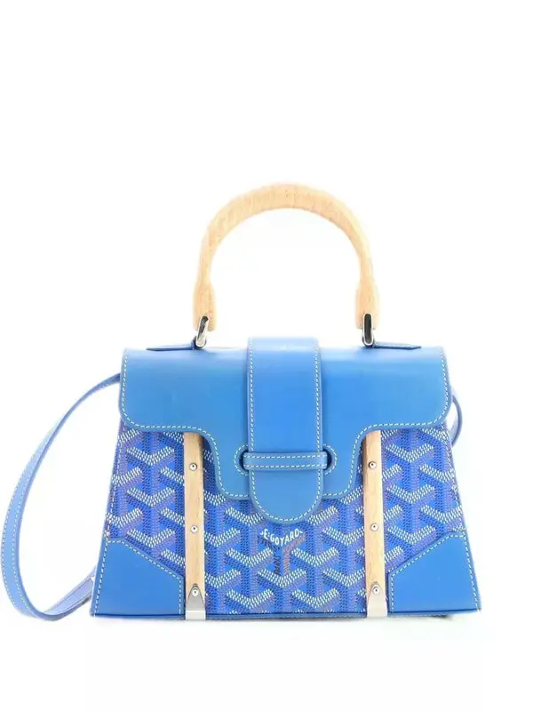 Goyard Structured Saigon Top Handle Bag Coated Canvas With Leather Mini Satchel