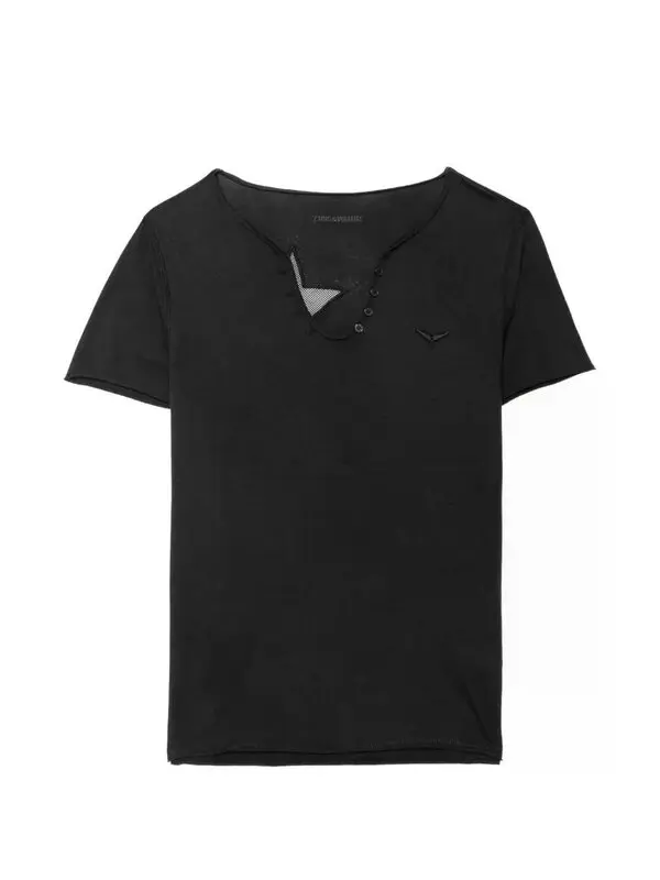 Zadig&Voltaire Fishnet Henley T-shirt - Black