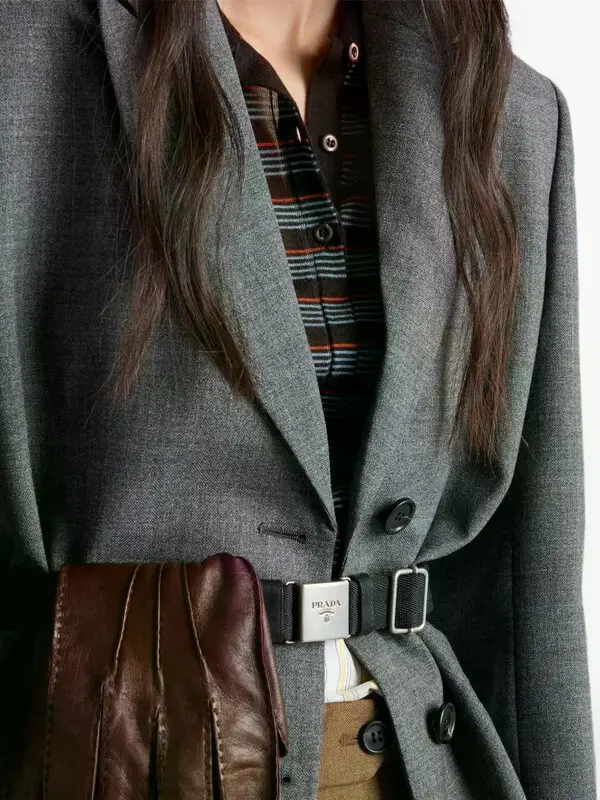 Prada Striped Cashmere And Silk Polo Shirt