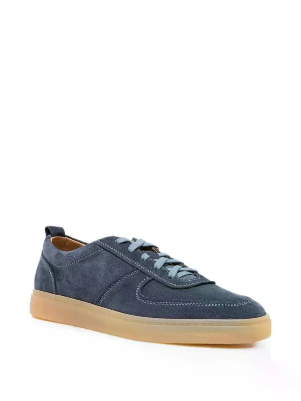 HENDERSON BARACCO Navy Calf Suede Lace-up Sneakers
