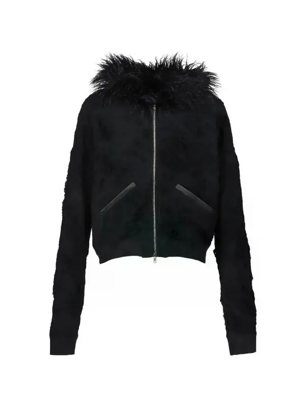 FILTH Distressed Faux-fur Jacket