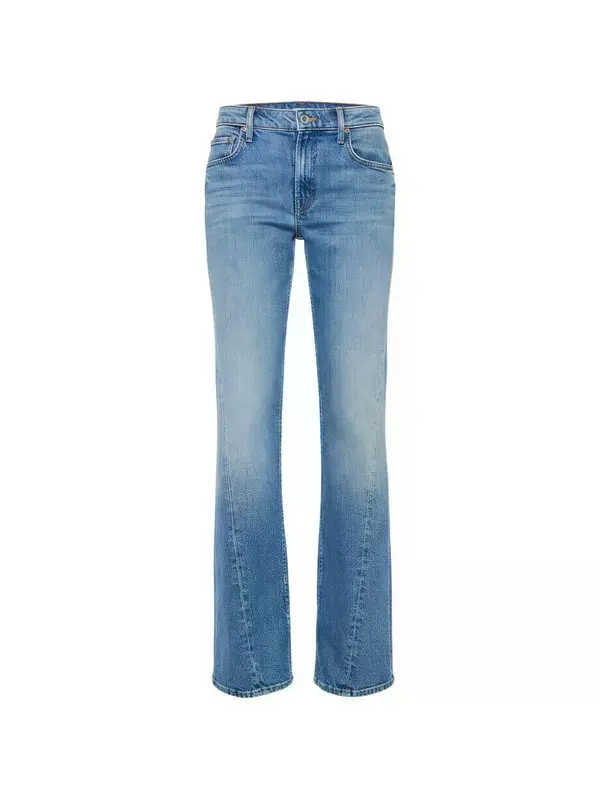 MOTHER The Bookie Twist Skimp Faded-effect Jeans - Blue