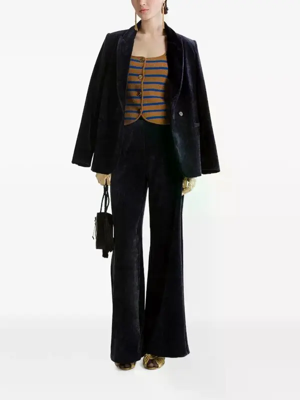 FORTE_FORTE High-waisted Wide-leg Trousers - Blue