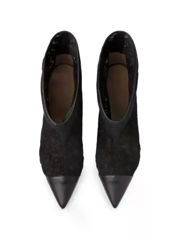 ODISSI Gemma Lace-panelled Leather Ankle Boots