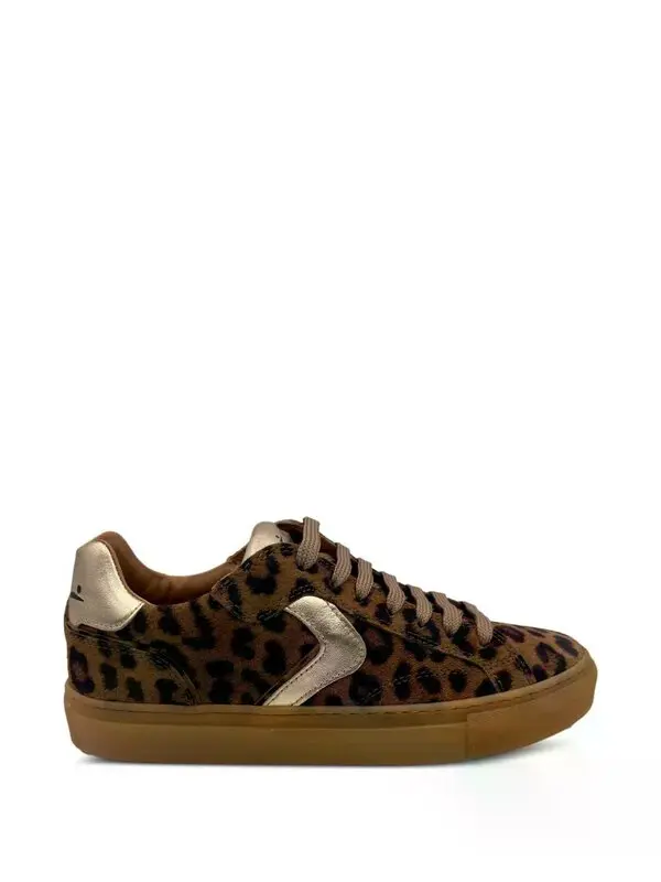 VOILE BLANCHE Leopard Print Suede Lace-up Sneakers