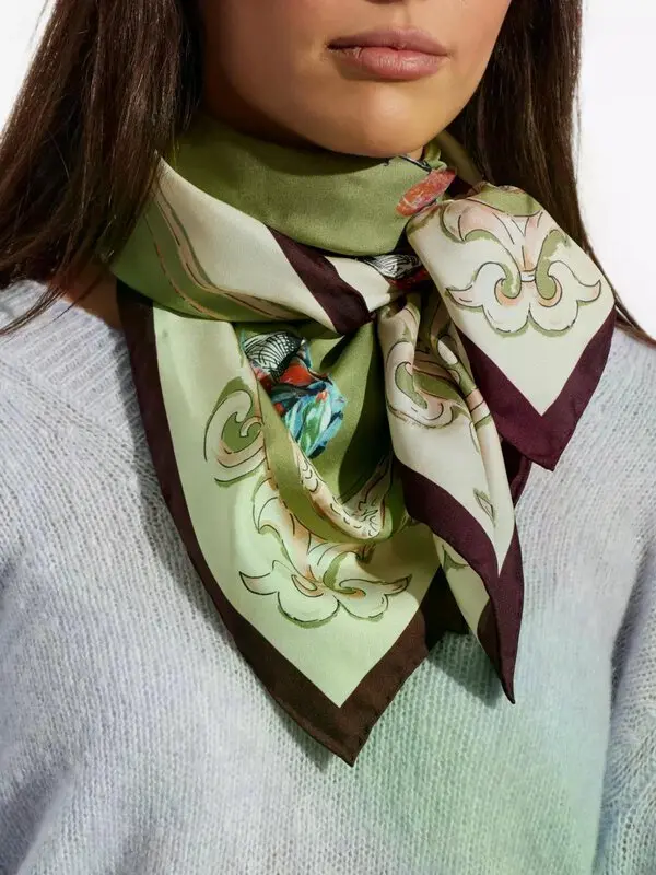 Moschino Mushroom-print Silk Scarf
