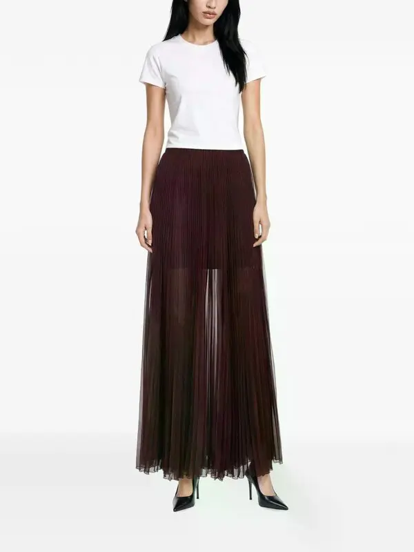 Patrizia Pepe Pleated Semi-sheer Maxi Skirt