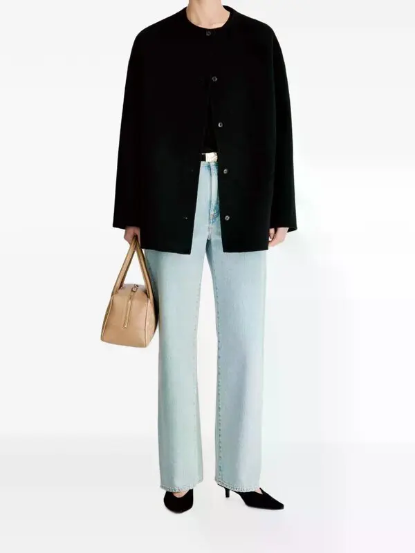 Loulou De Saison Dunne Lds Collarless Drop-shoulder Coat - Blue