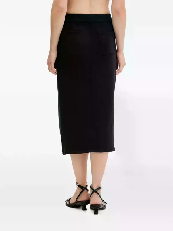 Desigual Twisted Panelled Midi Denim Skirt