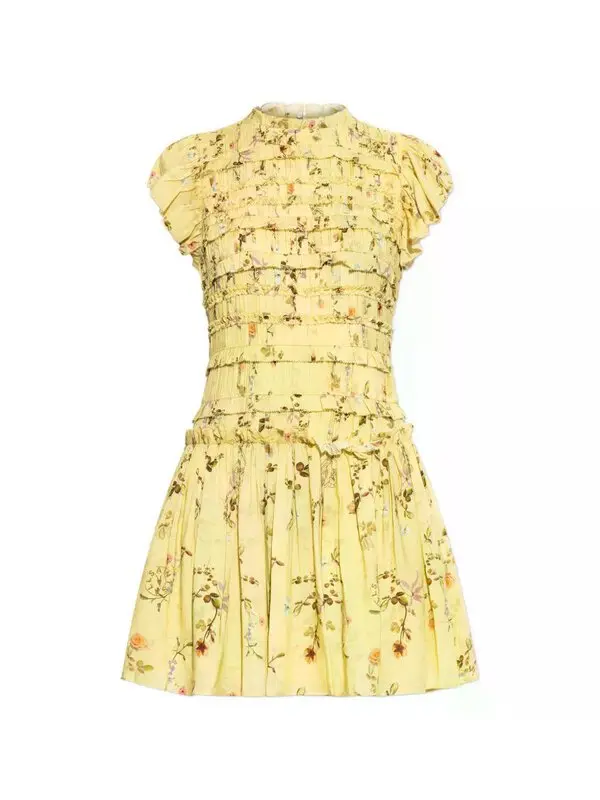 ALLSAINTS Floral-print Ruffled Dress - Yellow