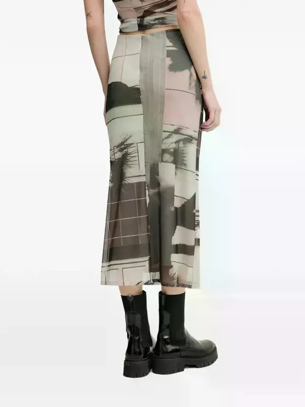 Desigual Printed Midi Skirt