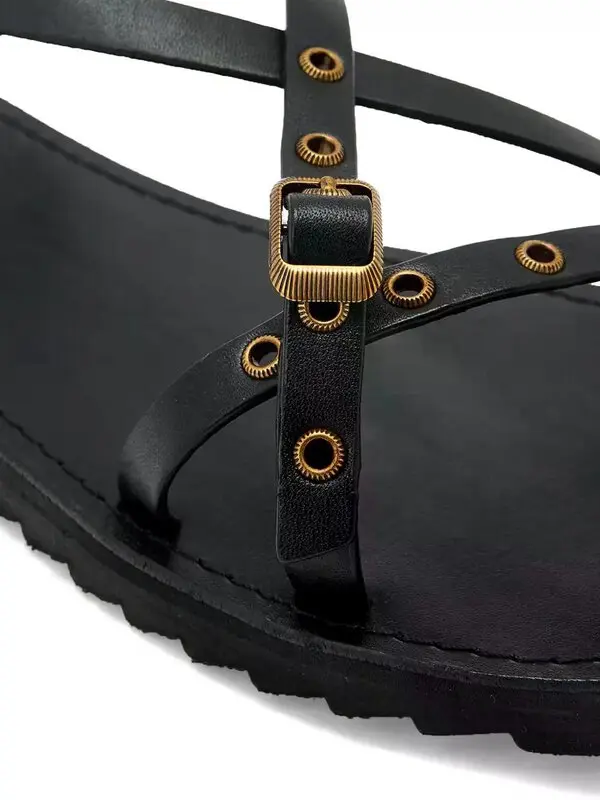 ALLSAINTS Tyla Eyelet Embellished Buckled Sandals