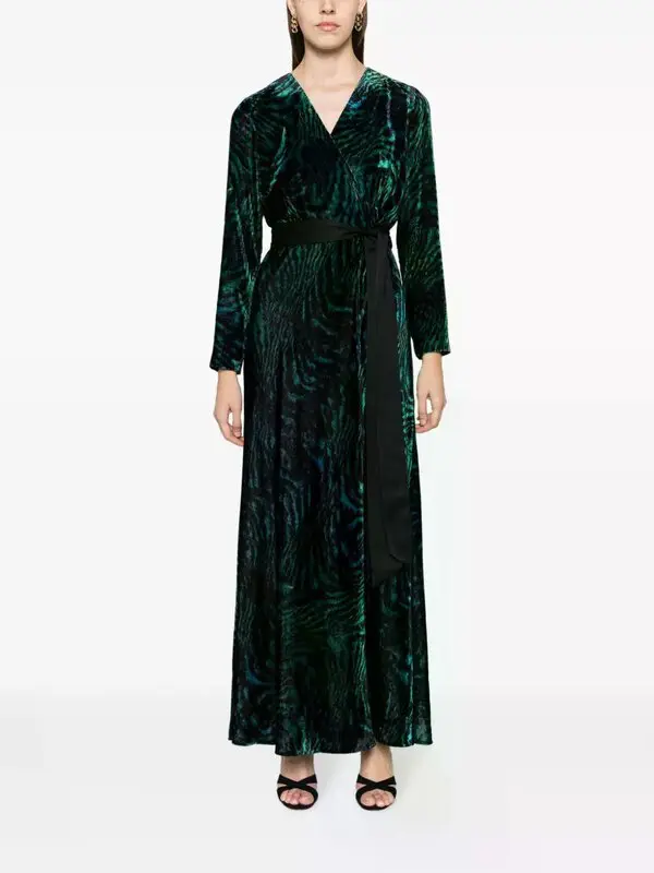 Diane Von Furstenberg Jareth Moire-tiger Print Wrap Dress - Black