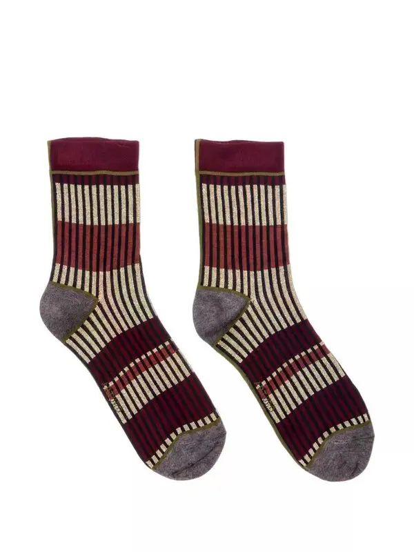 ARTURO Striped Glitter-effect Socks