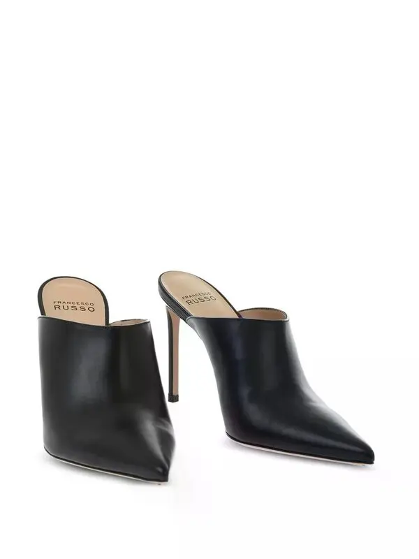 FRANCESCO RUSSO Pointed-toe Leather Mules