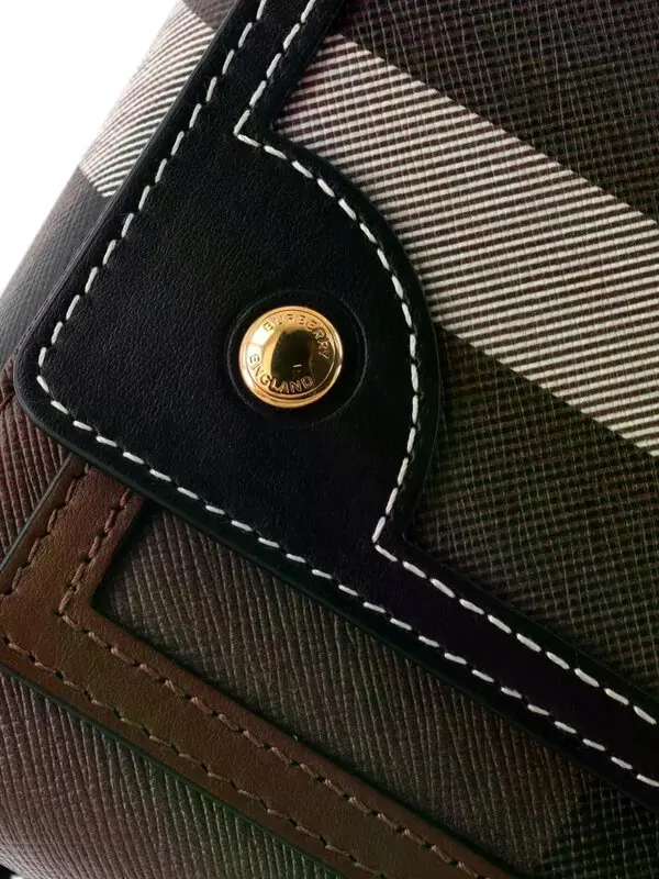 Burberry Note Check Canvas And Leather Medium Crossbody Bag